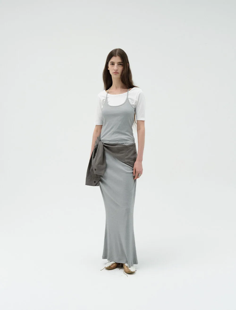 HALTER NECK BUTTON TWO PIECE [GREY] - 감도 깊은 취향 셀렉트샵 29CM