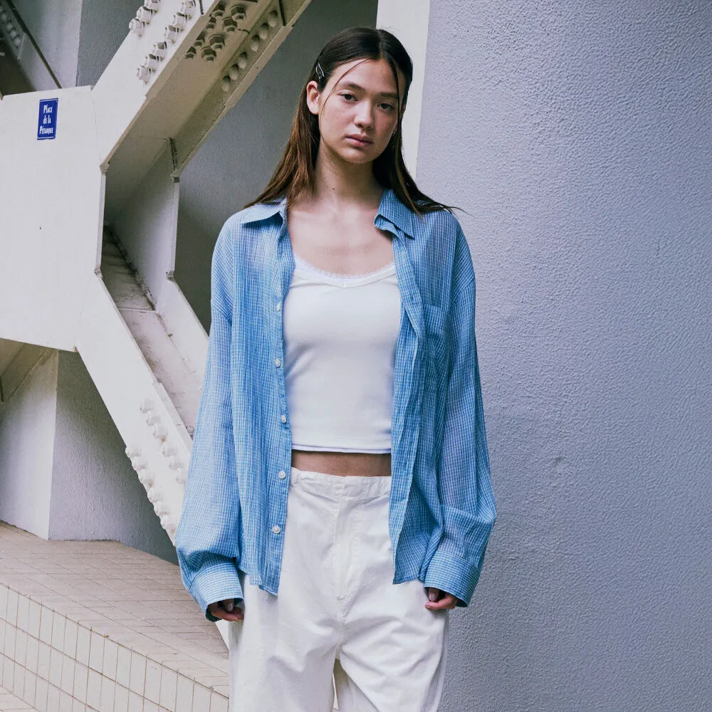 OVERSIZED Lc PATTERN SHIRT_BLUE CHECK_LC252SH02BU - 감도 깊은 취향 셀렉트샵 29CM