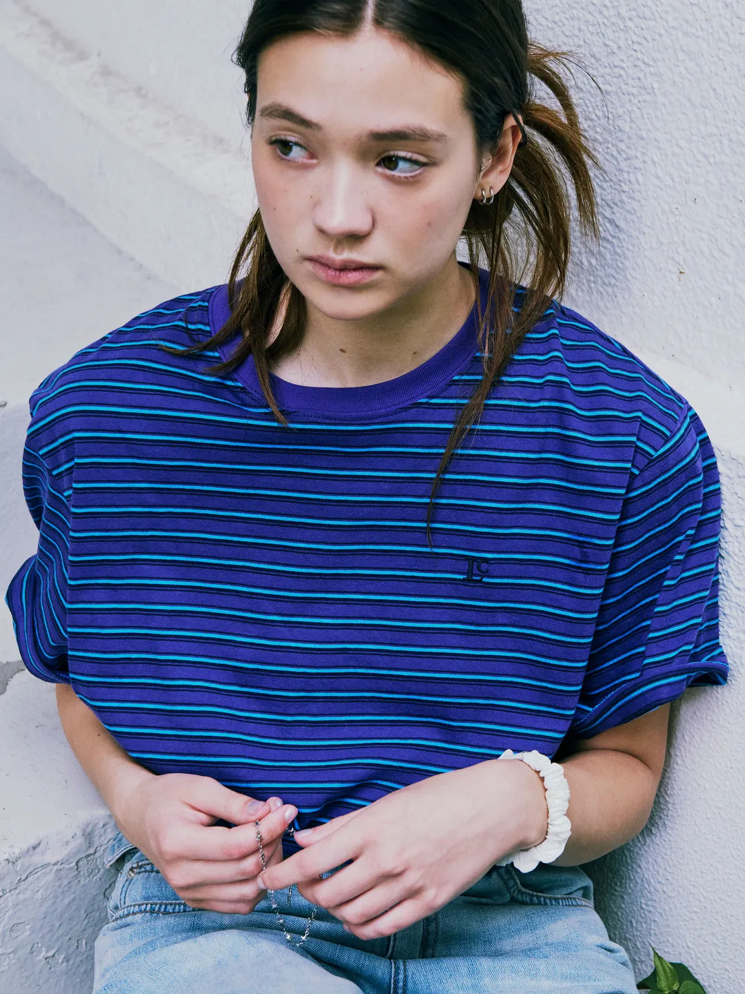 Lc STRIPED BASIC T-SHIRT_PURPLE_LC252TS16PP - 감도 깊은 취향 셀렉트샵 29CM