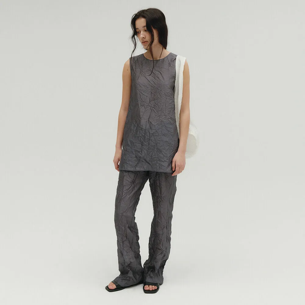 CRINKLED SHEER SLEEVELESS DRESS [DARK GREY] - 감도 깊은 취향 셀렉트샵 29CM