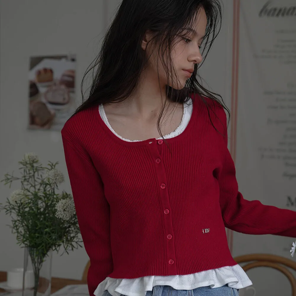 Round Ribbed Cardigan [Red] - 감도 깊은 취향 셀렉트샵 29CM