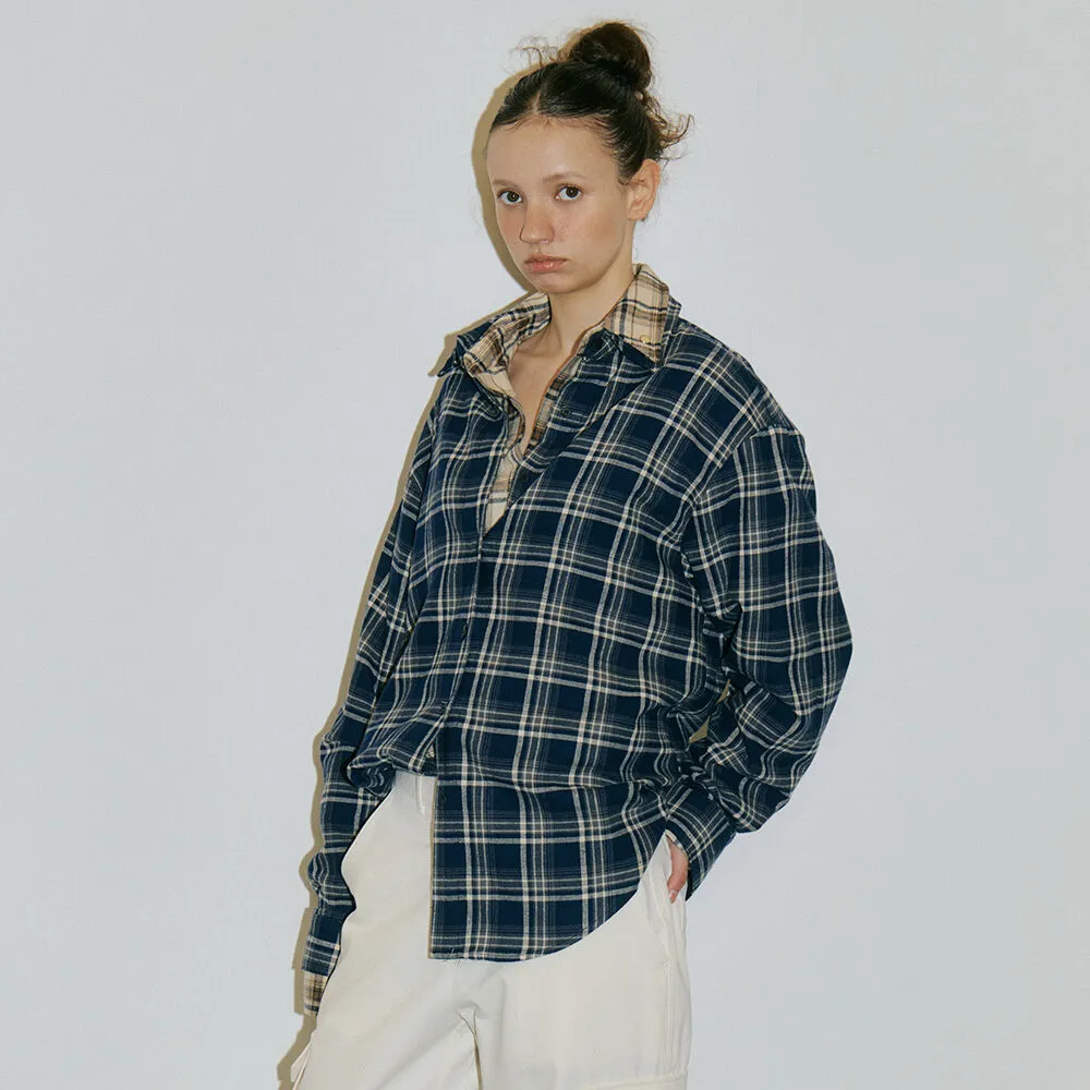 STUD CHECK SHIRT_NAVY - 감도 깊은 취향 셀렉트샵 29CM