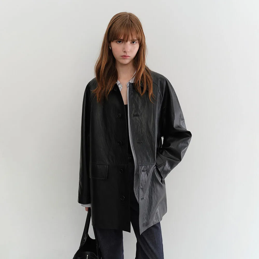 UNISEX LILY ALTER-LEATHER HALF JACKET BLACK_UDJA5C102BK - 감도 깊은 취향 셀렉트샵 29CM