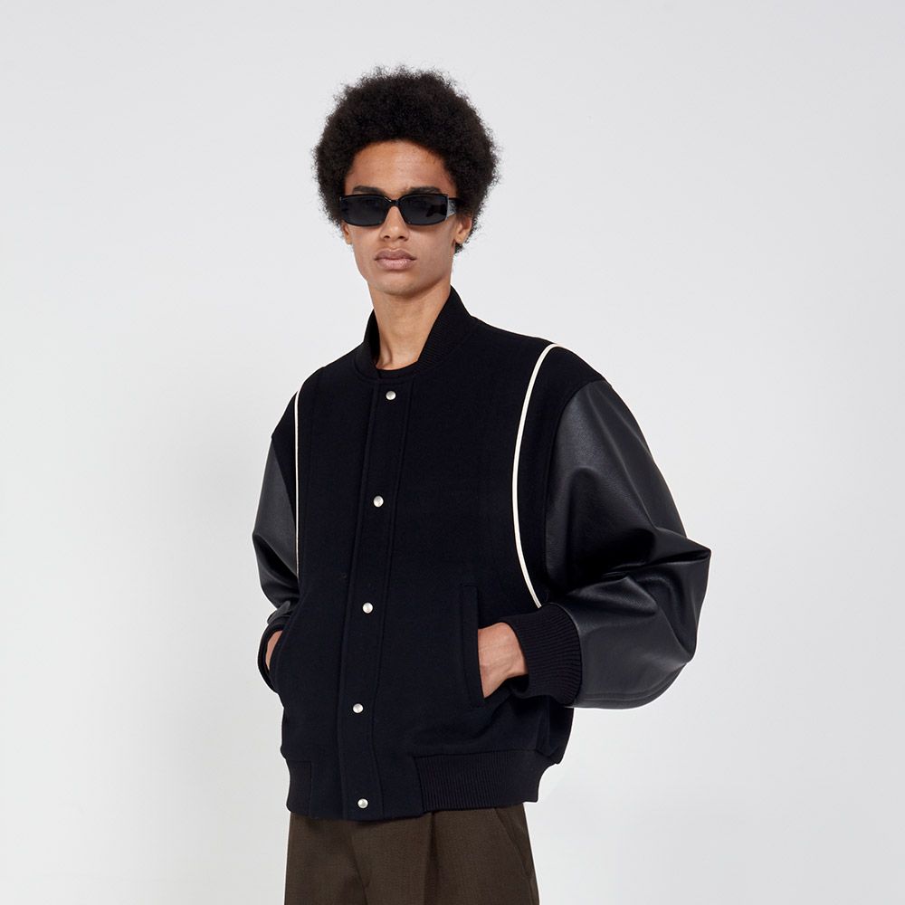 LAYERED BASEBALL JUMPER (BLACK) - 감도 깊은 취향 셀렉트샵 29CM