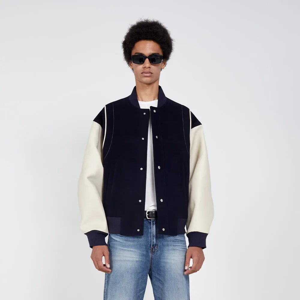 LAYERED BASEBALL JUMPER (NAVY) - 감도 깊은 취향 셀렉트샵 29CM