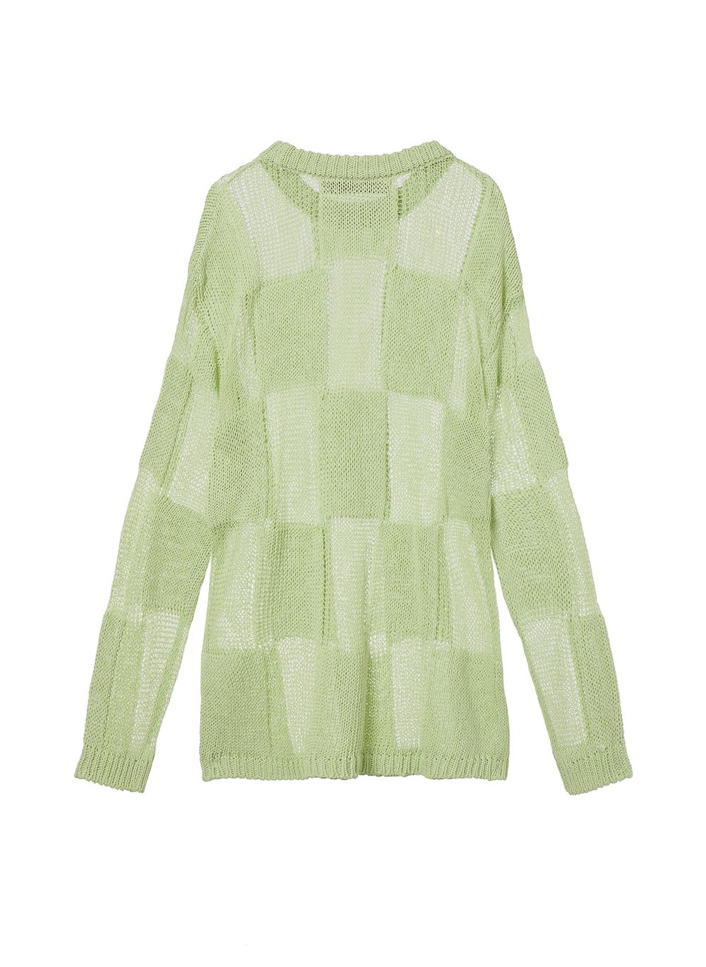 PAPER YARN CHECKER BOARD PULLOVER (LIGHT GREEN) - 감도 깊은 취향 셀렉트샵 29CM