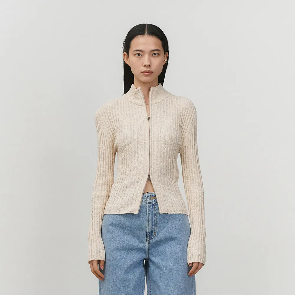 HALF NECK ZIP-UP CARDIGAN (BEIGE) - 감도 깊은 취향 셀렉트샵 29CM