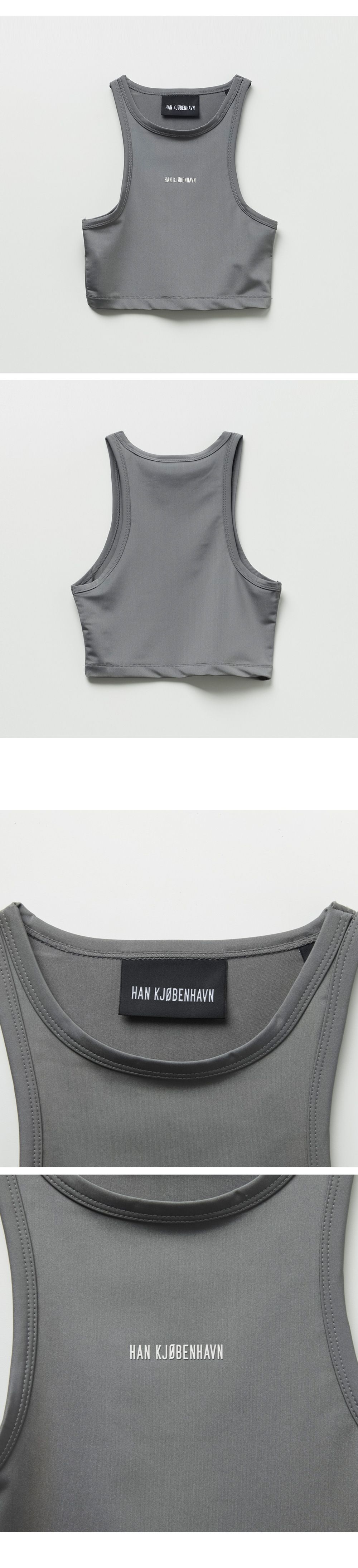 W 한 코펜하겐 로고 스트레치 저지 크롭 레이서 탑 그레이 W 132609gy 감도 깊은 취향 셀렉트샵 29cm