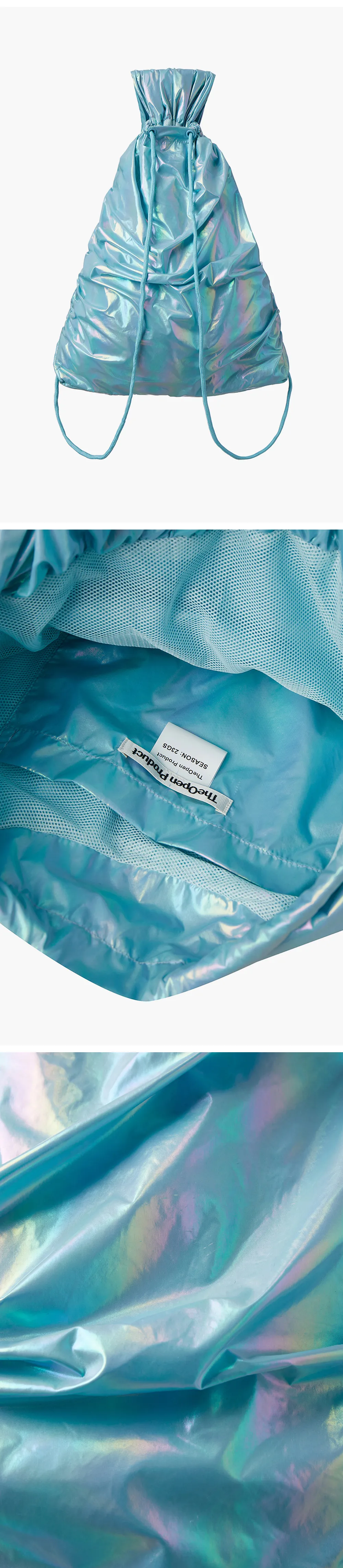 METALLIC KNOTTED DRAWSTRING BAG (SKY BLUE) - 감도 깊은 취향 셀렉트샵 29CM